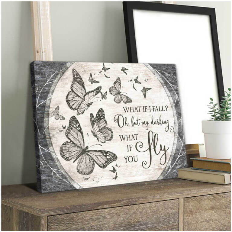 Ohcanvas Beautiful Butterfly Canvas What If You Fly Wall Art Decor - Oh ...