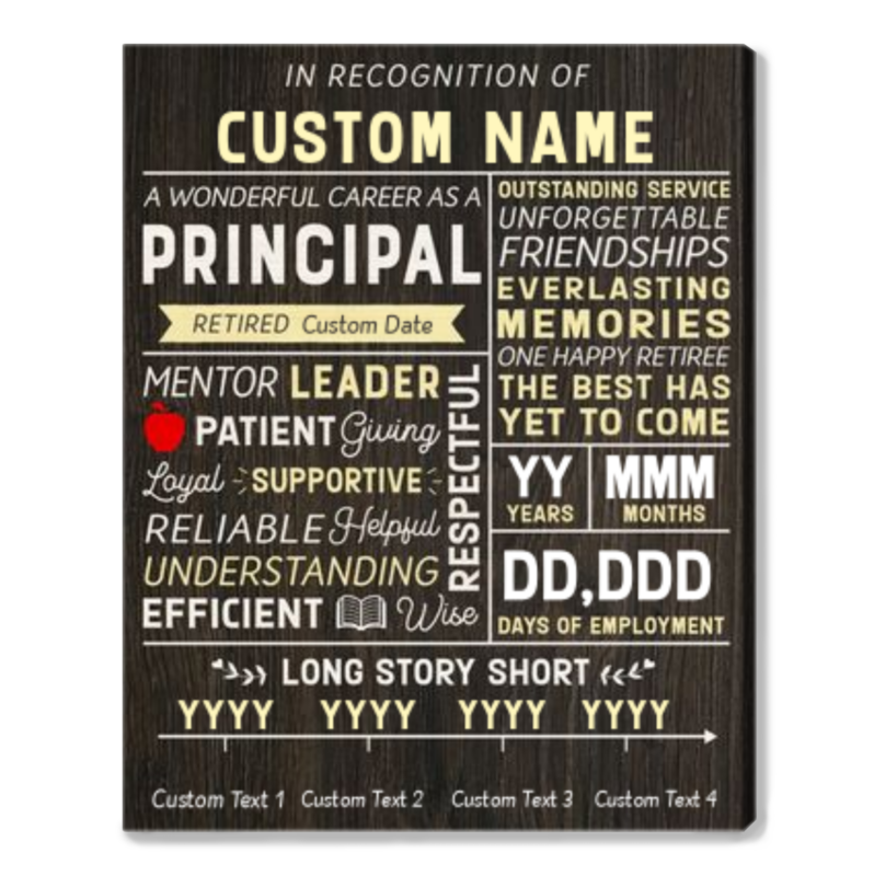 Personalized Retirement Gift for Principal Retirement Gifts Principal ...