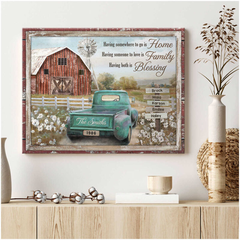 Personalized Family Names Sign Farm Wall Art Beautiful Family Gift ...