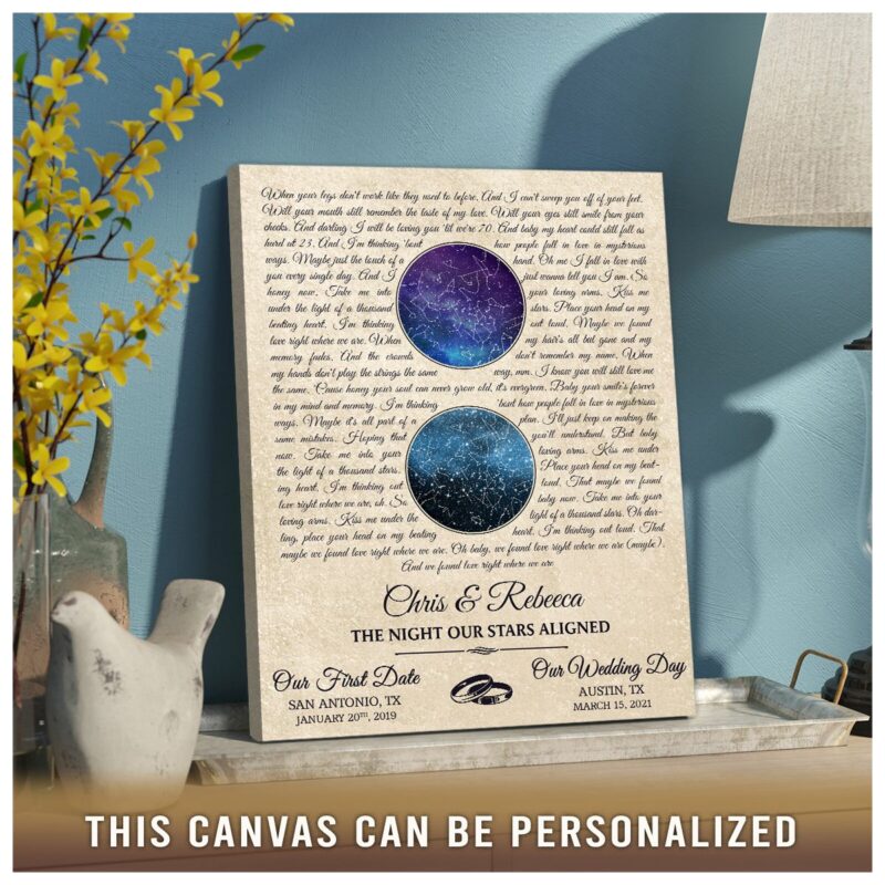 The Night Our Stars Aligned Custom Star Map Canvas Wall Art