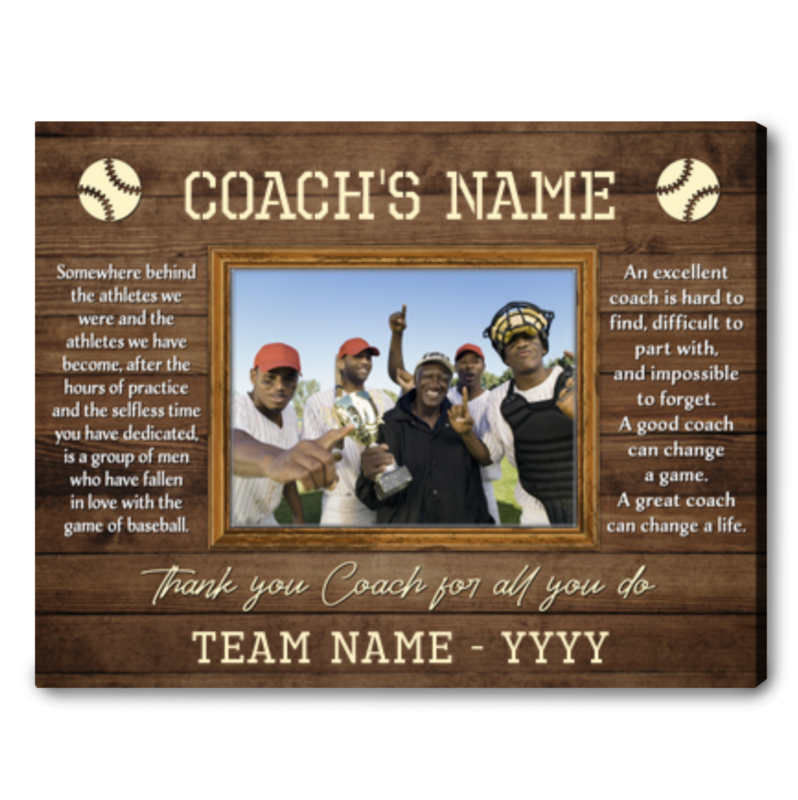 Custom Thank You Gift For Baseball Coach Canvas Gift Idea For Baseball ...