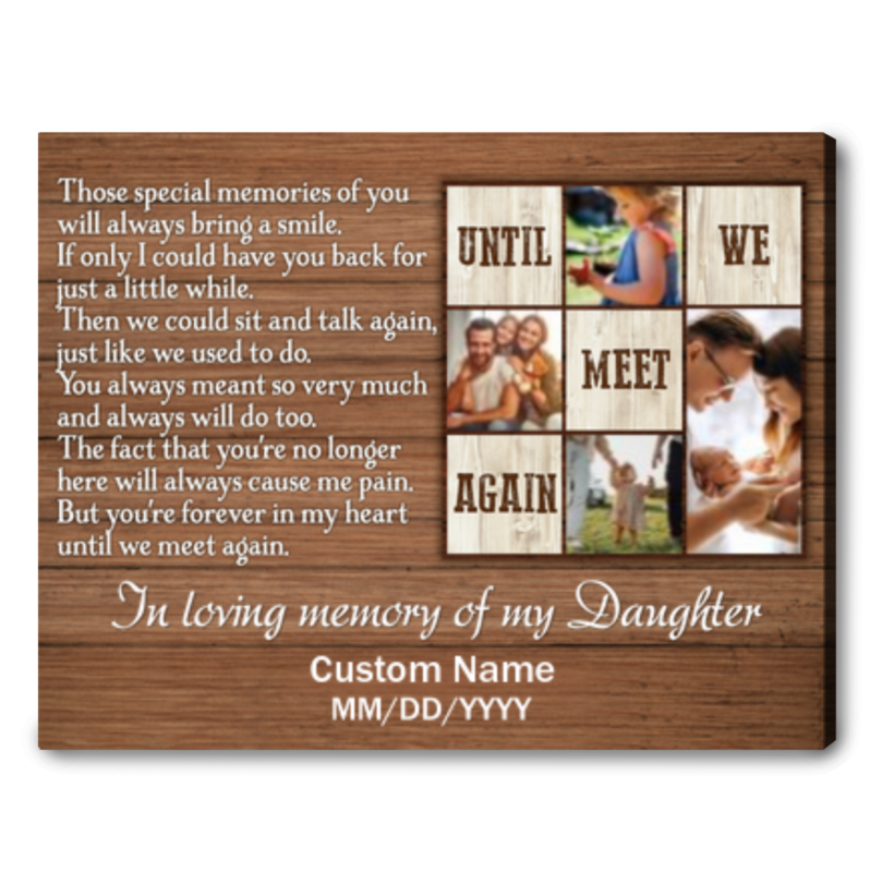 In Loving Memory of Daughter in Heaven Memorial Canvas for Daughter ...