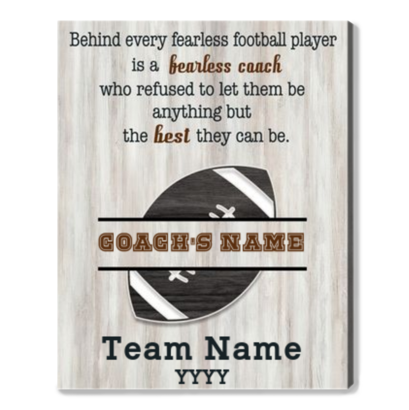 Custom Football Coach Appreciation Canvas Print Football Coach Thank ...
