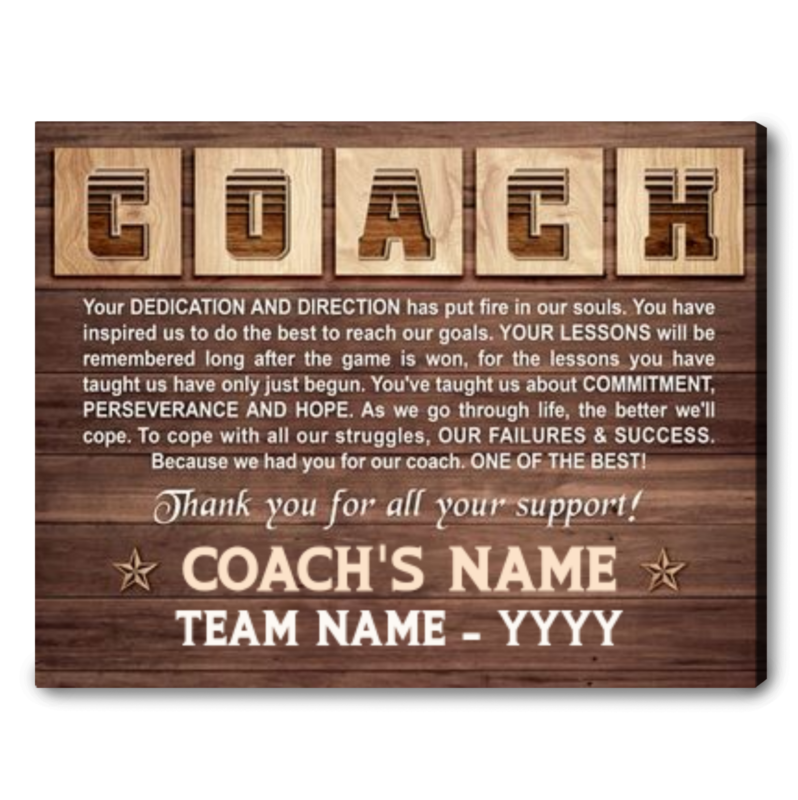 Thank You Appreciation Gift For Coach Custom Sport Coach Canvas Print ...