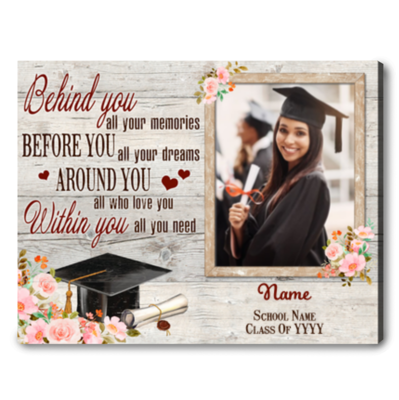 Custom Photo Graduation Cavas Print Sentimental Happy Graduation Gift ...