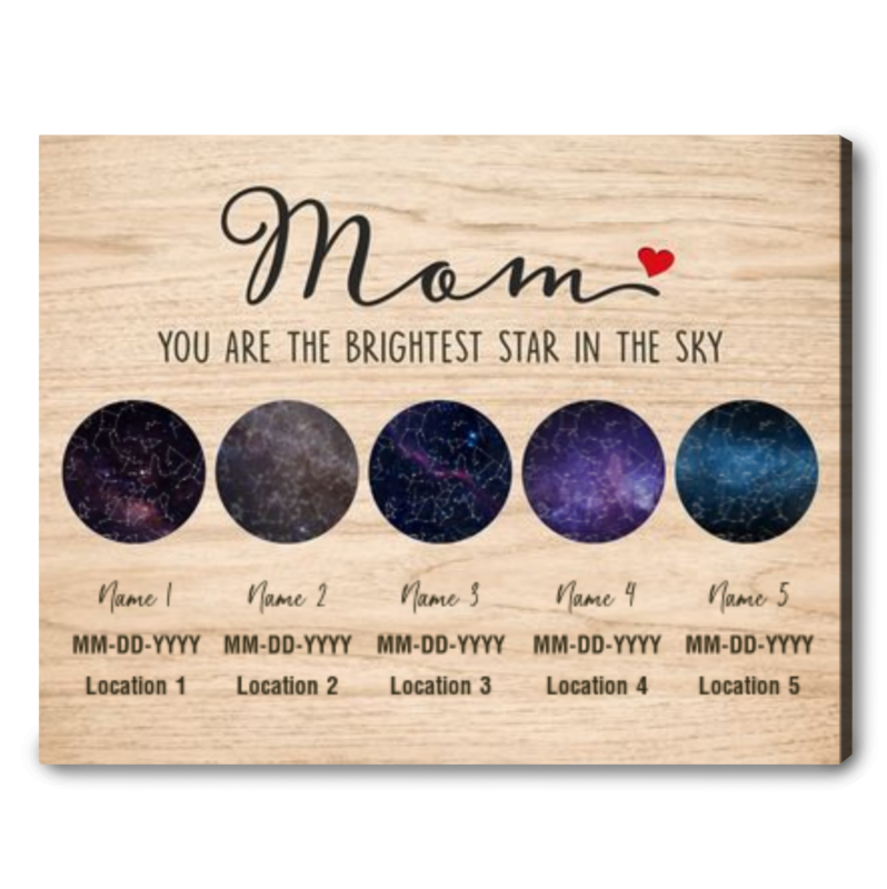 The Brightest Star In Sky Customized Constellation Star Map Canvas