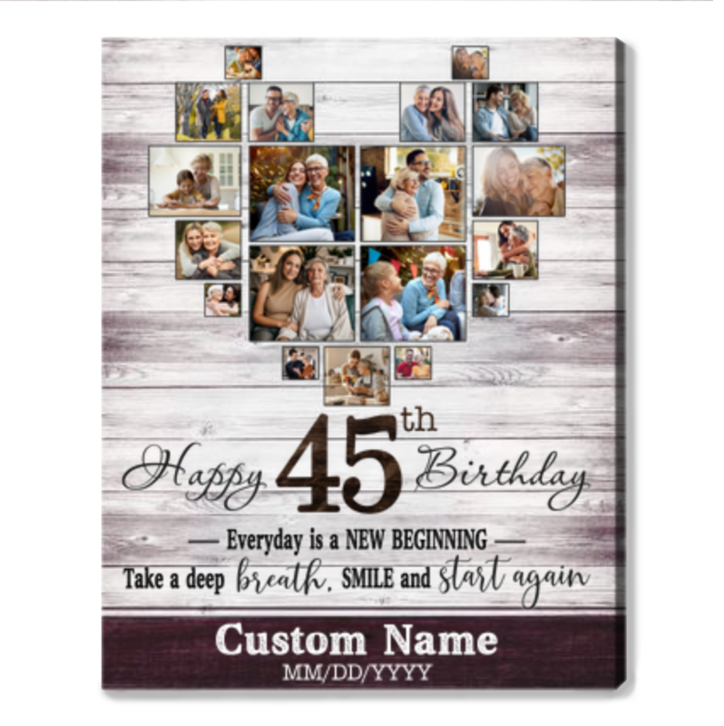 Personalized 45th Birthday Gift Idea Photo Canvas Print For 45th ...