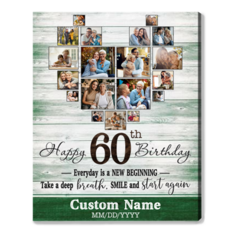 Personalized 60th Birthday Gift Idea Photo Canvas Gift For 60th ...