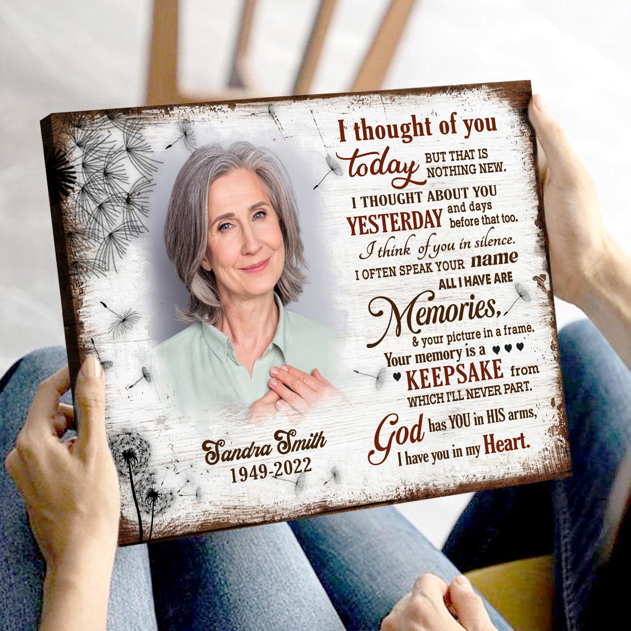 Personalized Memorial Canvas Sympathy Gift for Loss Of Loved One - Oh ...