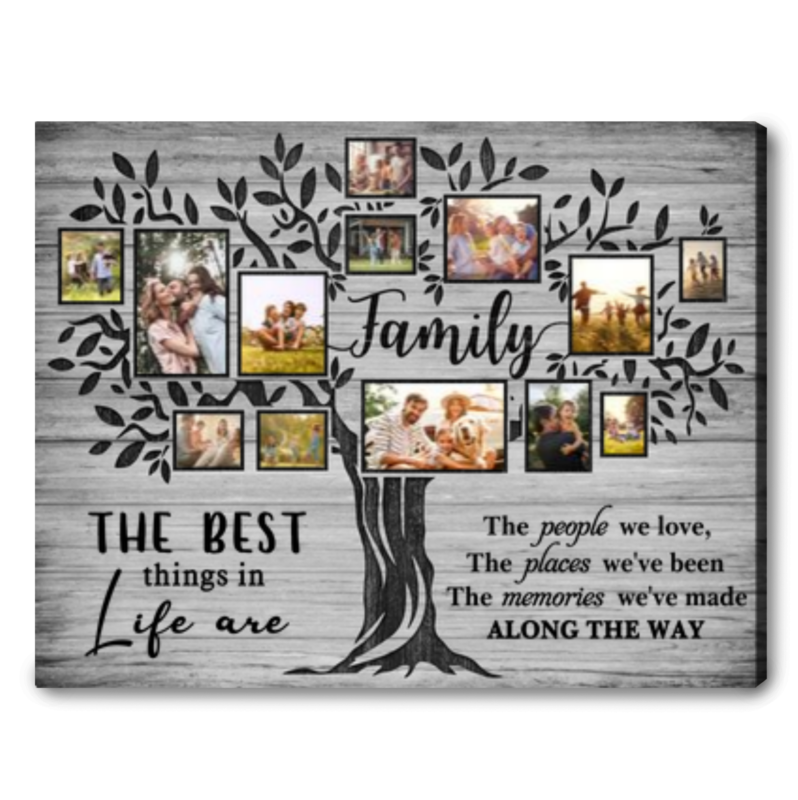 Customized Family Photo Tree Canvas Sentimental Housewarming Gift - Oh ...