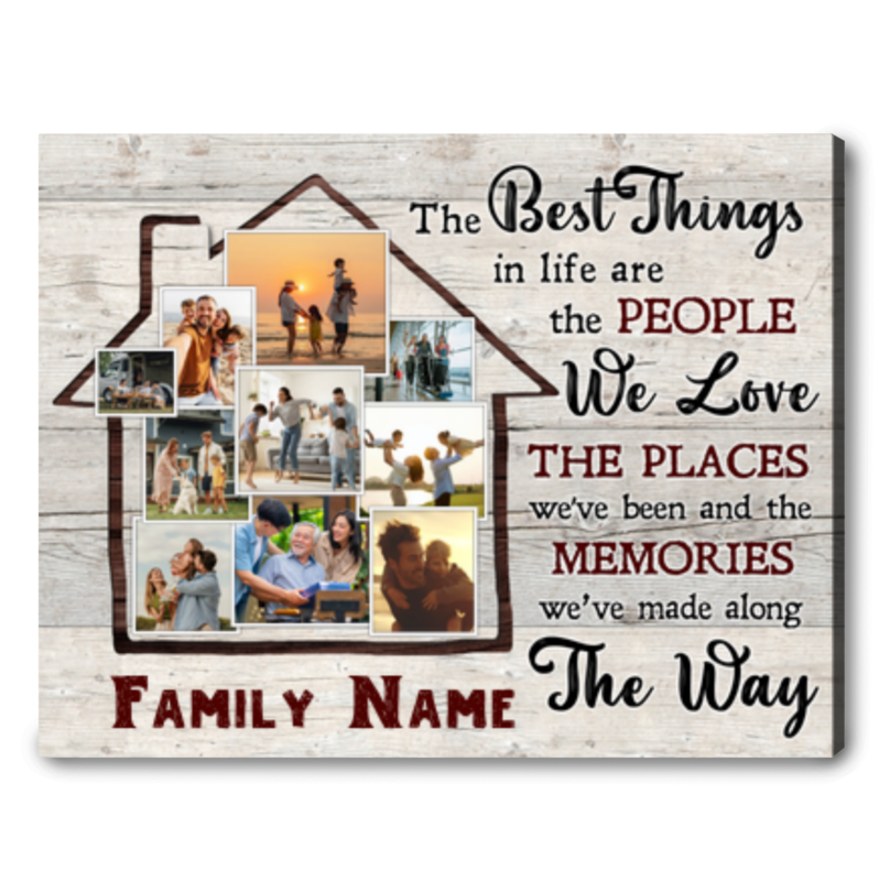 Custom Family Photo Collage Canvas Sentimental Housewarming Gift - Oh ...