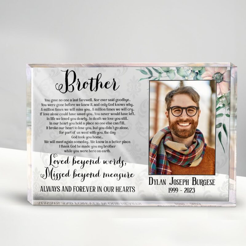 Personalized Brother Memorial Gift Brother In Heaven Acrylic Plaque ...