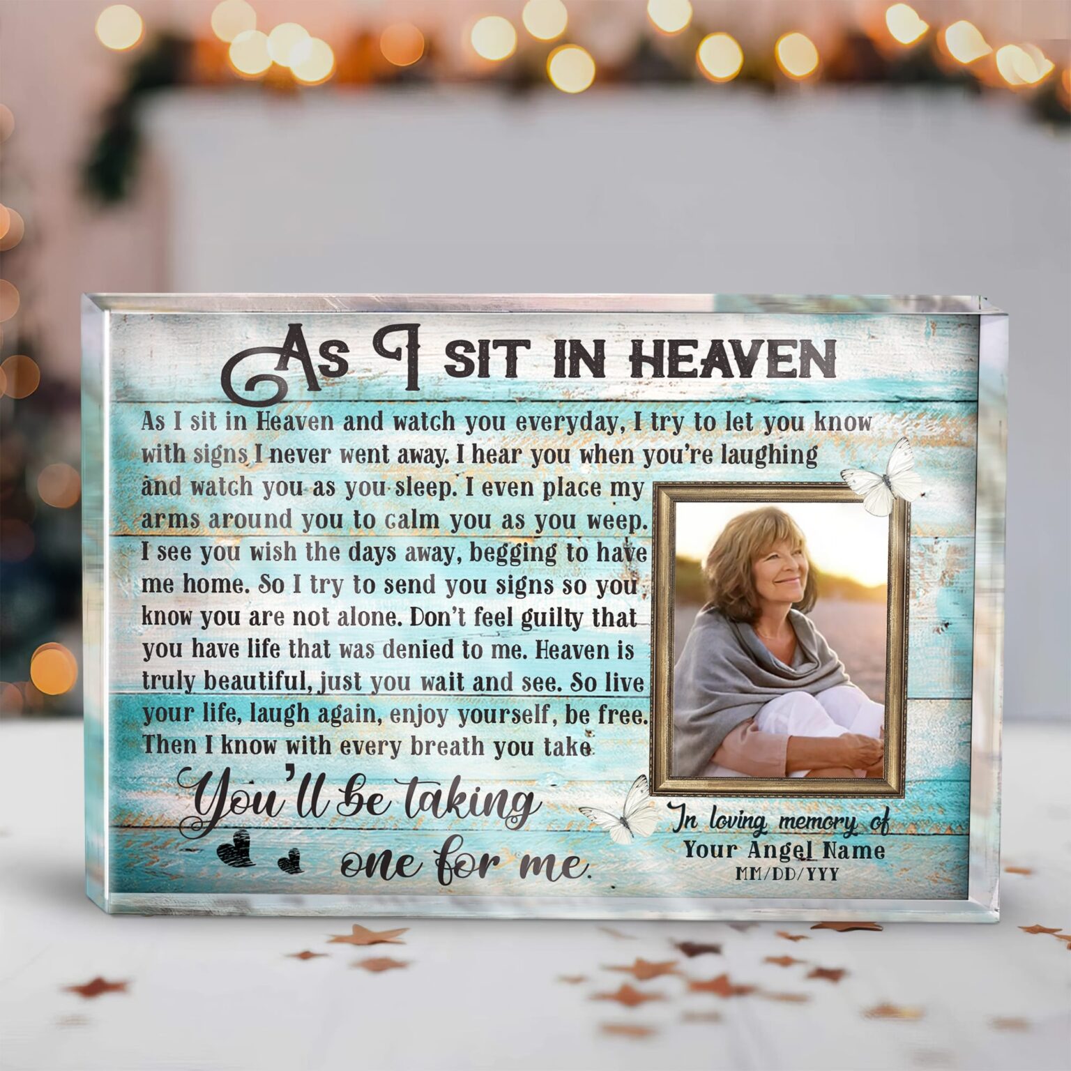 Sympathy Gift Ideas Personalized Memorial Photo Acrylic Plaque - Oh Canvas