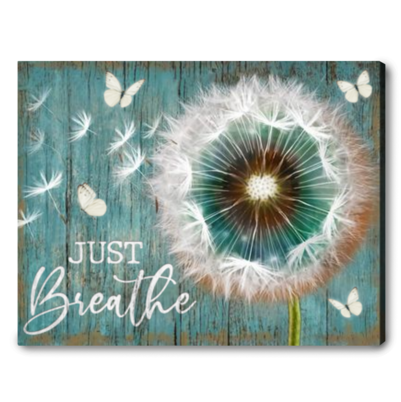 Dandelion Inspirational Canvas Wall Art Farmhouse Rustic Wood Decor ...