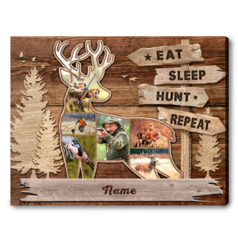 Custom Deer Hunting Collage Canvas Gift Idea For Hunter