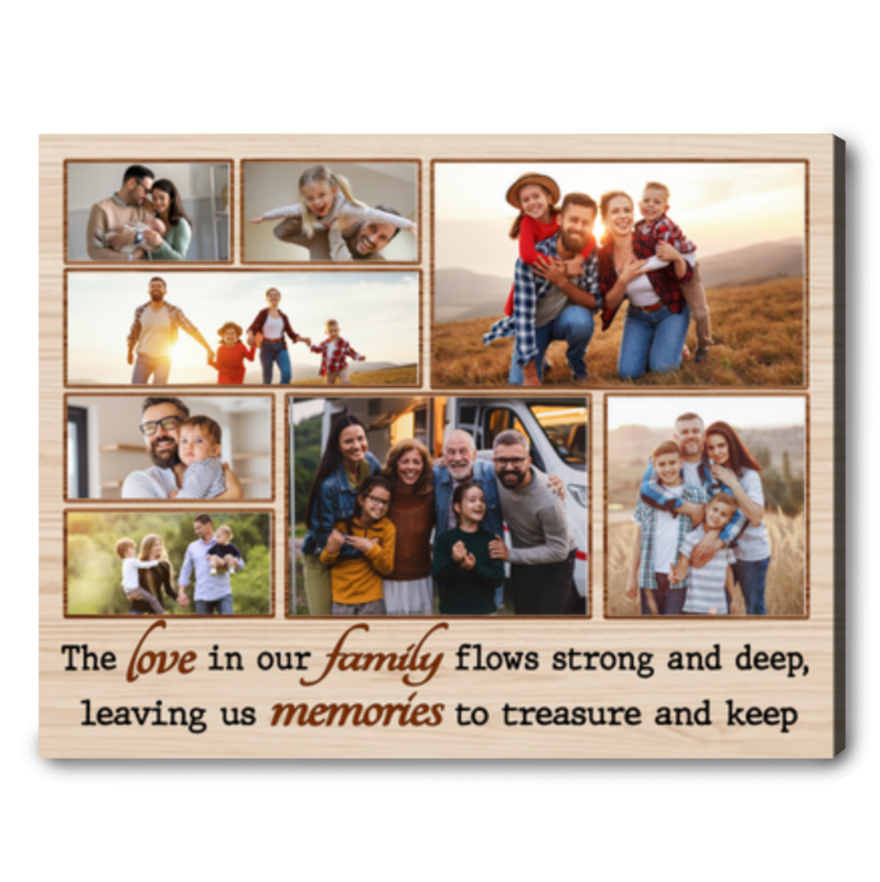 Family Photo Collage Gift Custom Canvas Wall Art Decor - Oh Canvas