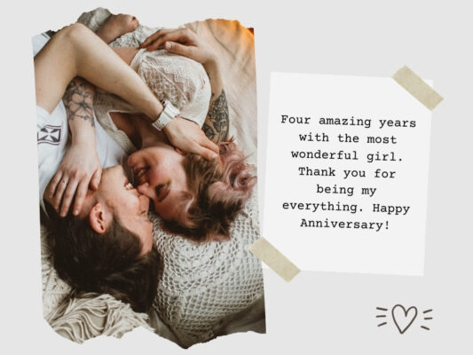 110+ Happy 4th Anniversary Quotes to Express Your Love