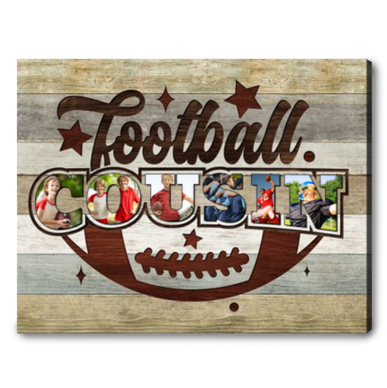 Personalized Photo Collage Gift For Football Cousin Football Players ...
