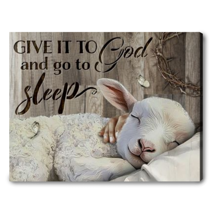 Christian Bible Home Decor Gift Give It To God Jesus And Lamb Canvas ...