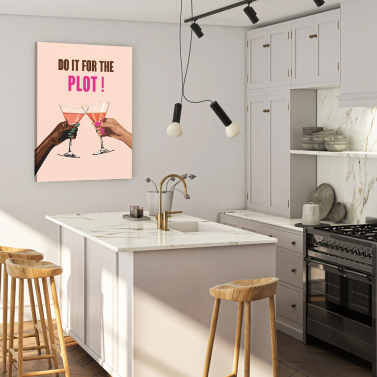 Do It For The Plot Pink Tones Sassy Modern Wall Artwork