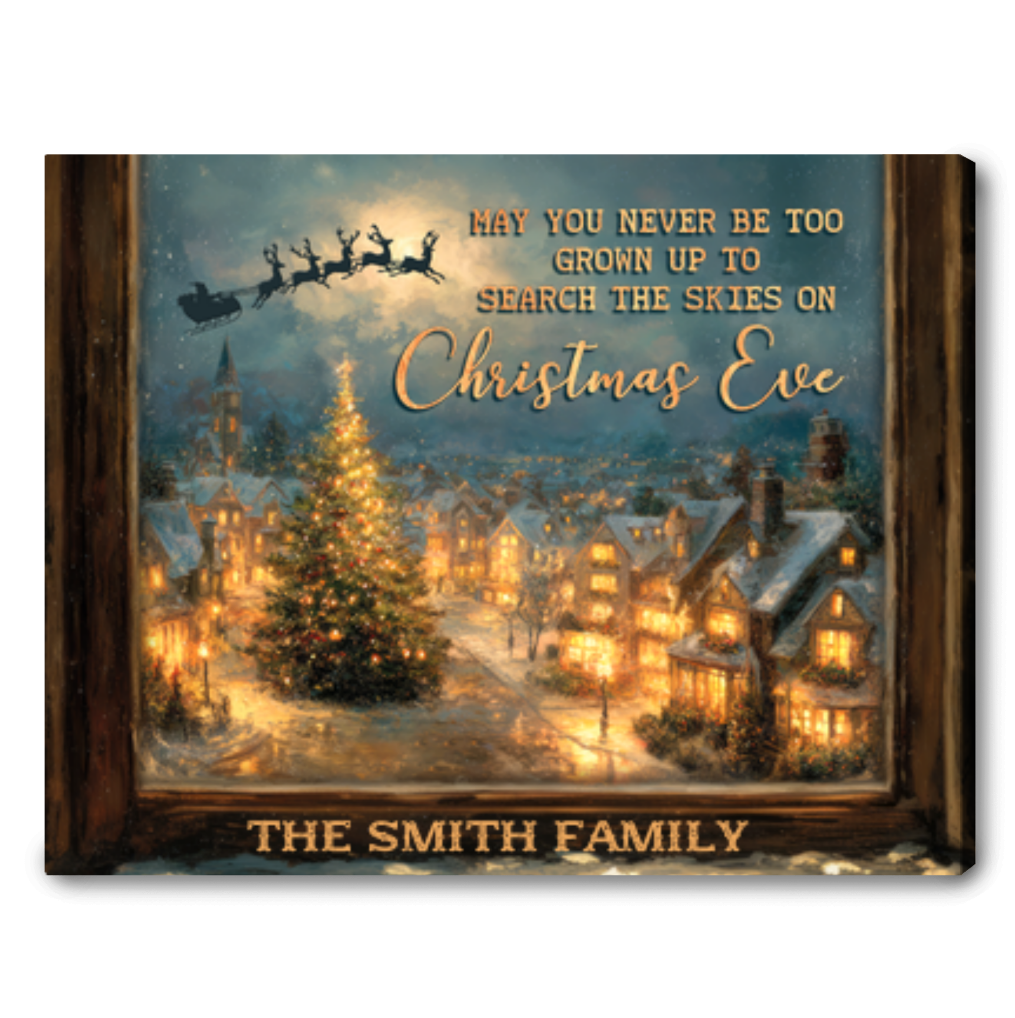 Personalized Christmas Eve Canvas – Custom Family Name Holiday Wall Art ...