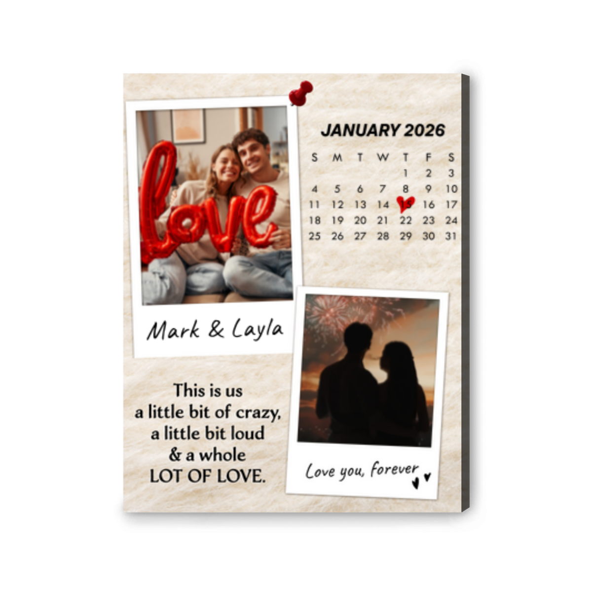 This Is Us – Personalized Photo Collage Calendar Couple Canvas Wall Art ...